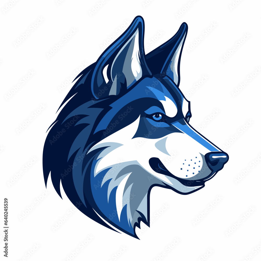 Esport vector dog logo on white background side view, dog icon, dog ...