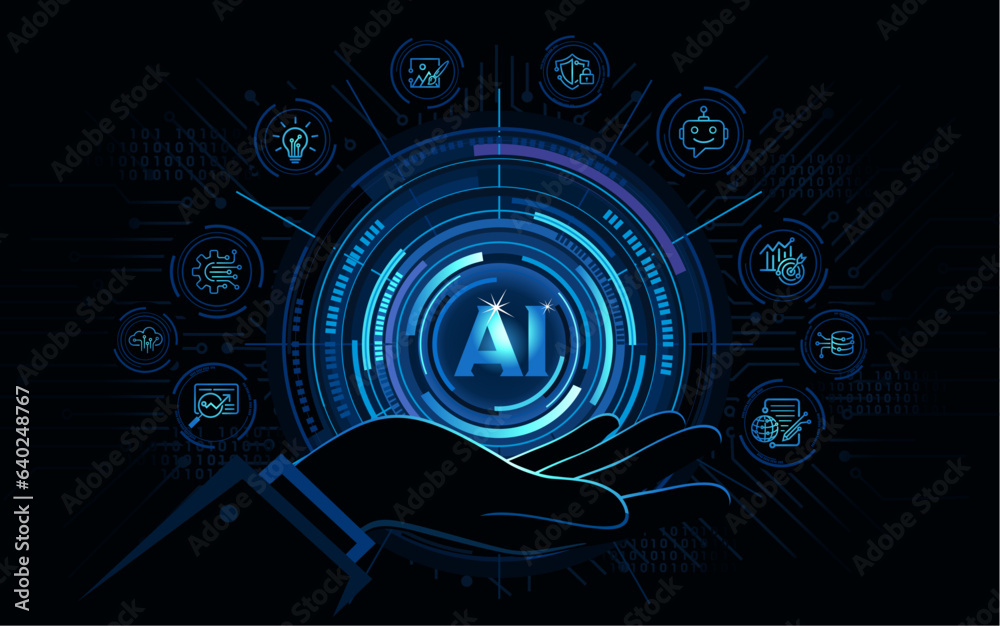 AI, technology background, Artificial intelligence logo, icon for AI ...