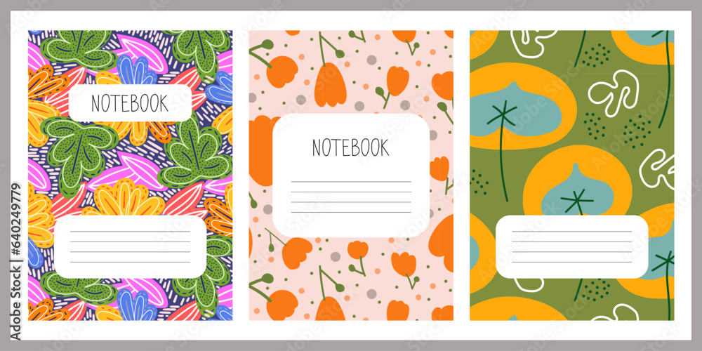 Set of colorful cover page templates for print products, stationery ...