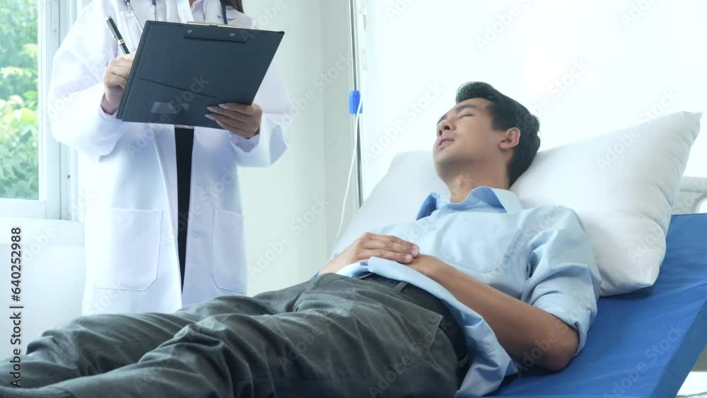 4k slow motion of female doctor specialist and male patient Office ...