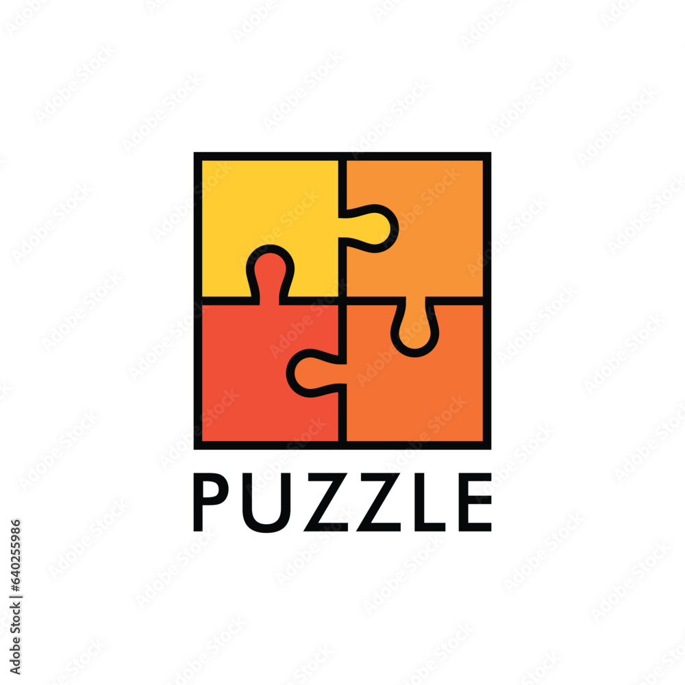 Puzzle Logo Vector Graphic Design Emblem Symbol and Icon Stock Vector ...