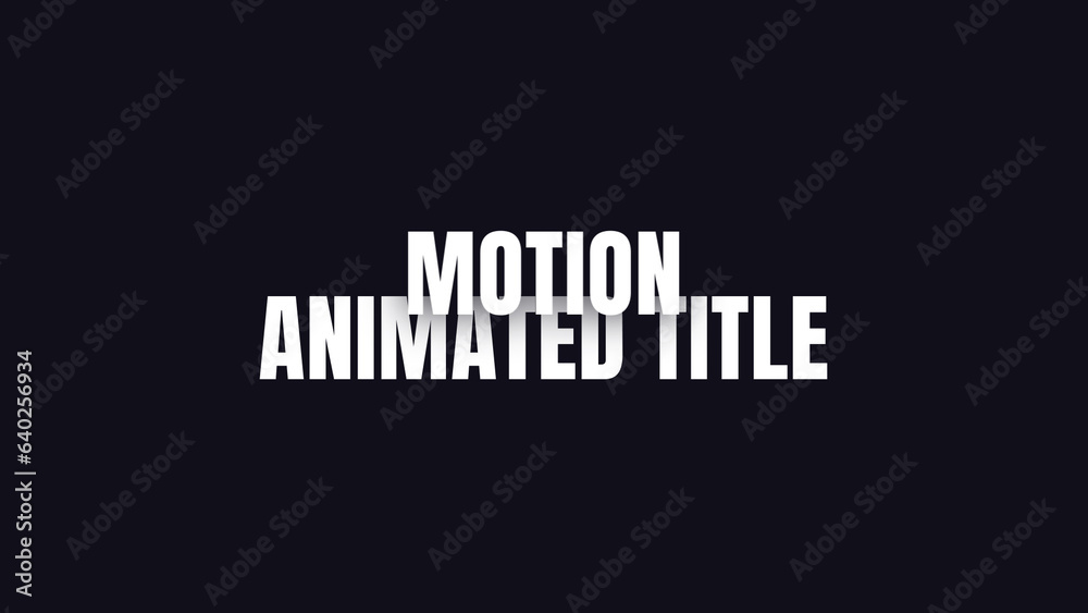 Motion Animated Titles Stock Template | Adobe Stock