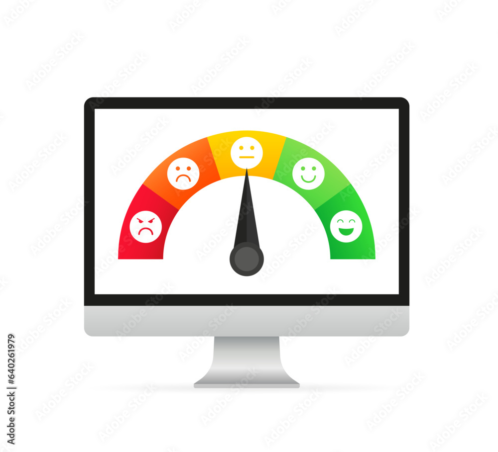 Customer satisfaction meter with different emotions. Customer ... Customer satisfaction meter with different emotions. Customer ...