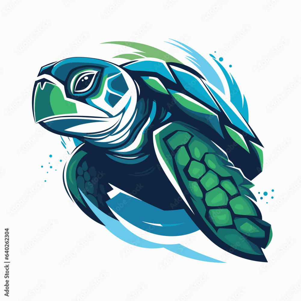 Esport vector logo turtle on white background side view, turtle icon ...