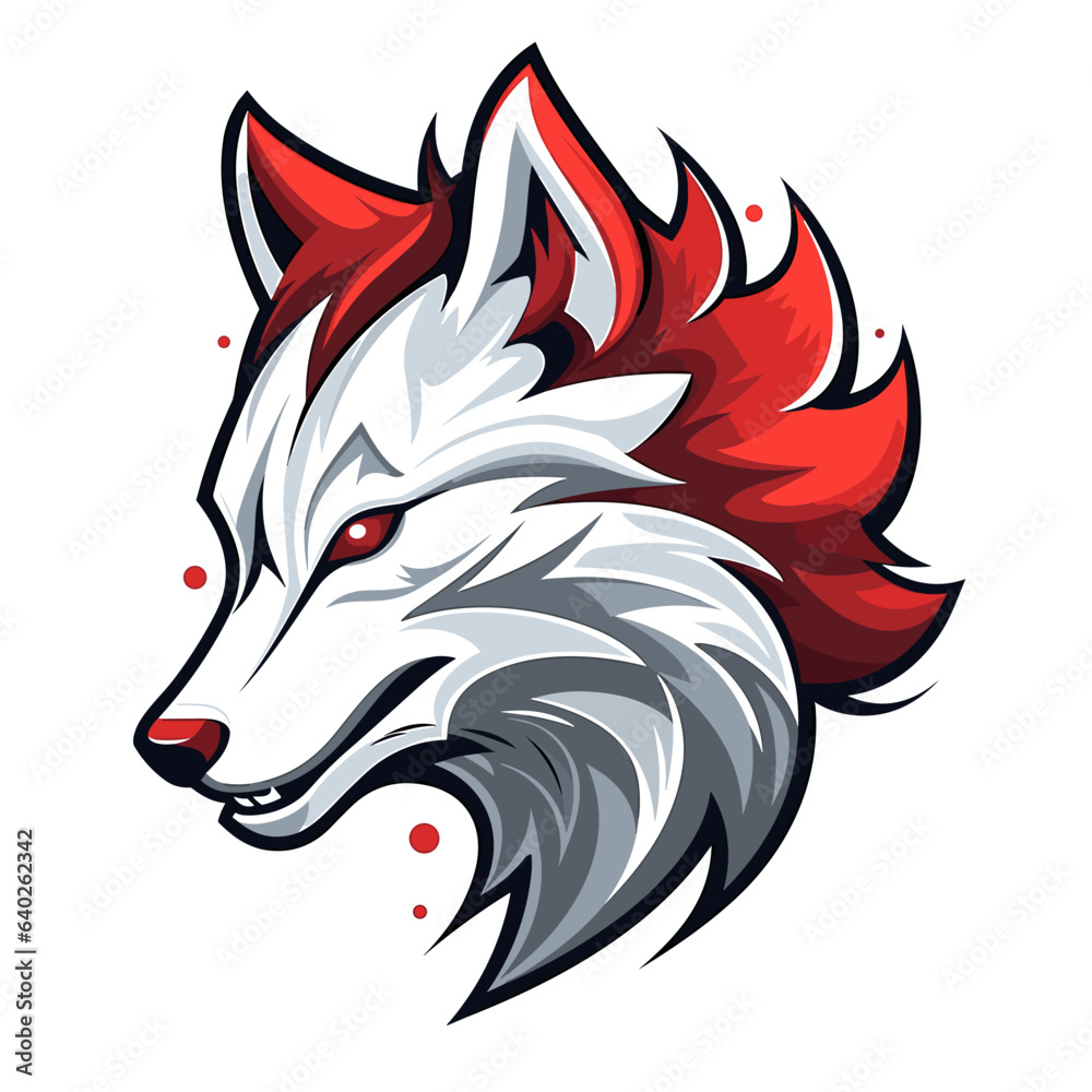 Esport vector logo wolf on white background side view, wolf icon, wolf ...