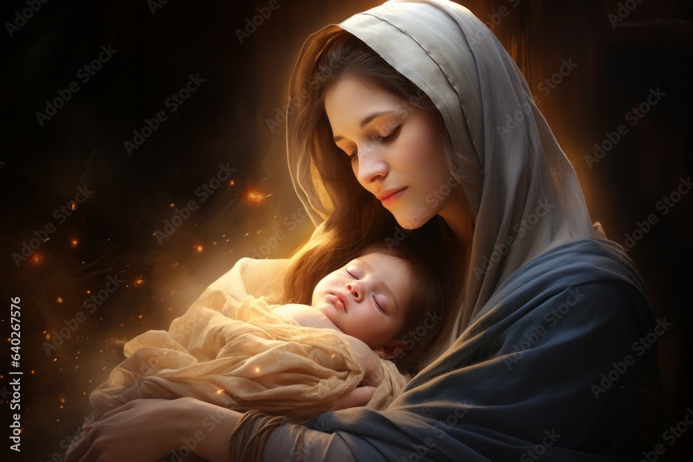 Religious background with people of the bible period with copy space ...