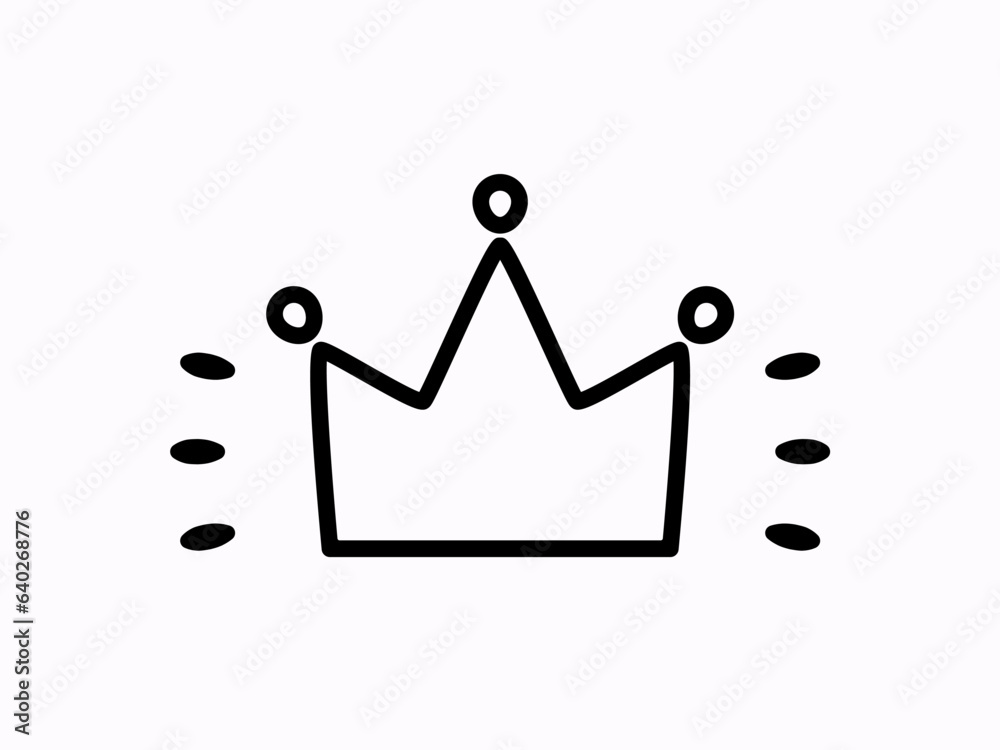 Crown outline icon. Clipart image isolated on white background Stock ...