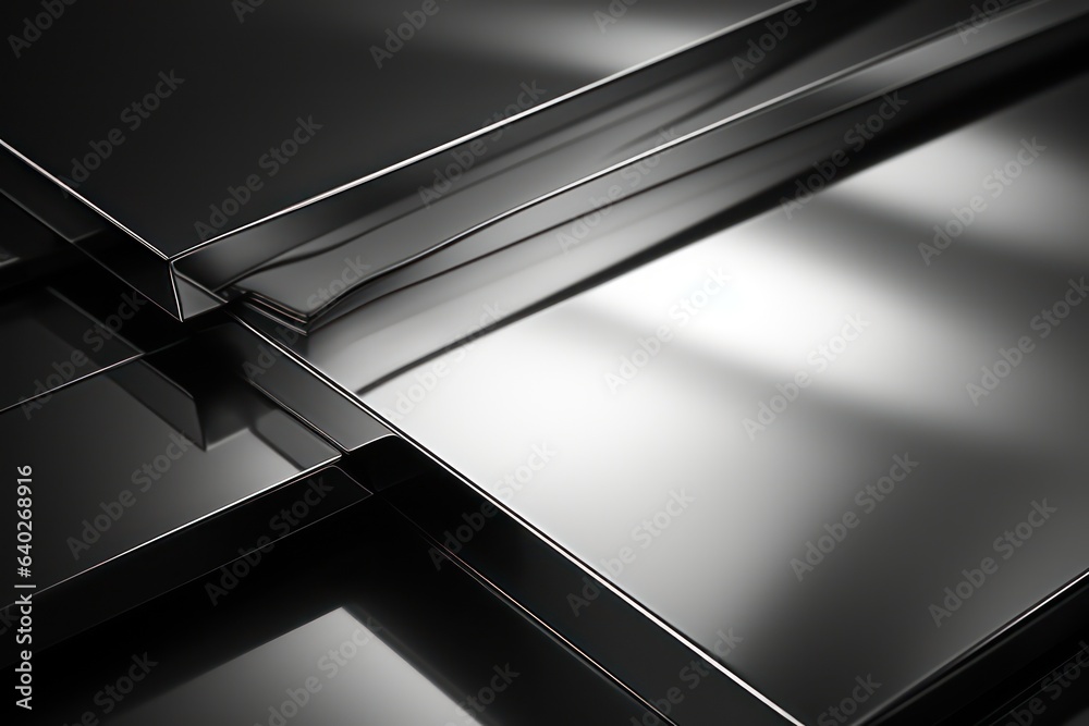 Polished metal surface with gentle reflections, emphasizing the sleek ...