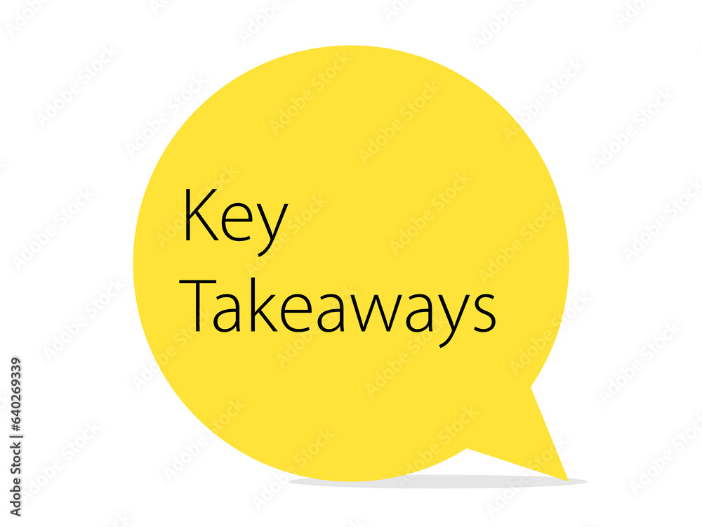 Key takeaways text simple speech bubble frame. Clipart image isolated ...