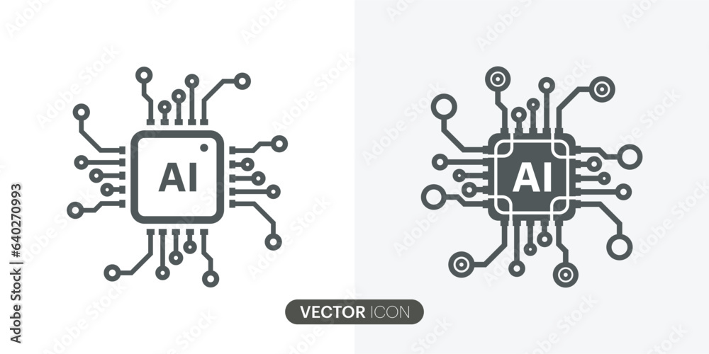 AI Processor vector icon.Artificial intelligence AI processor chip icon ... AI Processor vector icon.Artificial intelligence AI processor chip icon ...