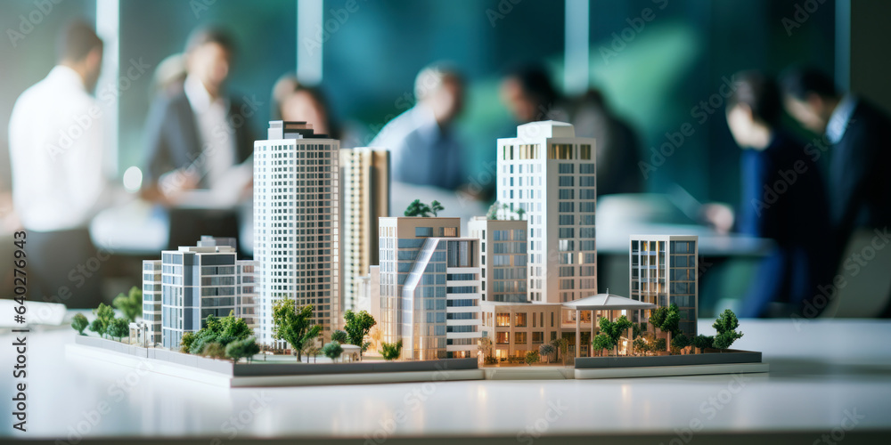 real estate developers, architects and businessmen team working on new ...