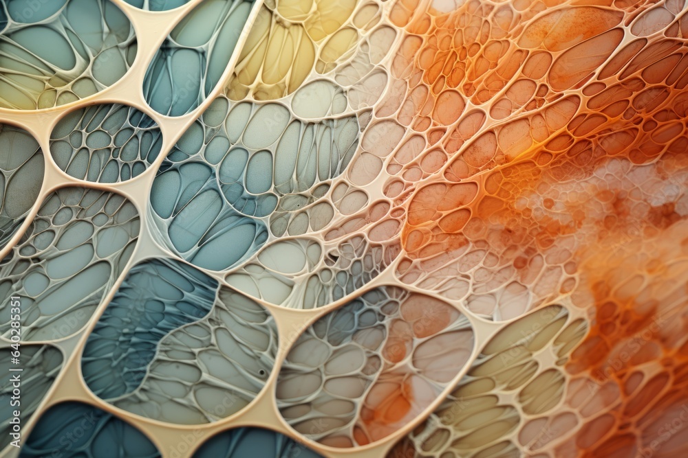 Microscopic macro close-up shot scientific research epithelial tissue ...