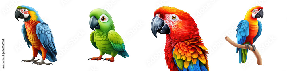 Parrot clipart collection, vector, icons isolated on transparent ...