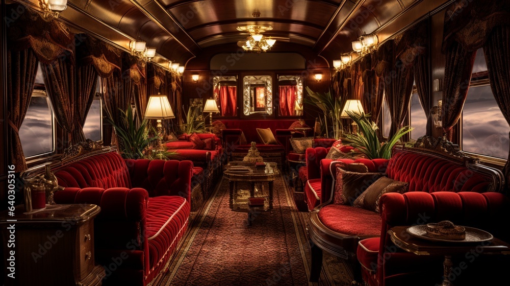 Train Carriage A luxury train compartment reminiscent of the Orient ...
