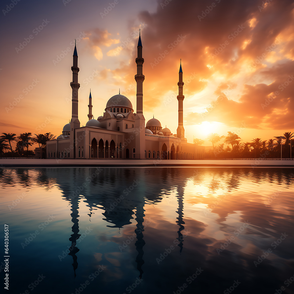 Sharjah Mosque Largest mosque in Dubai, beautiful traditional Islamic ...