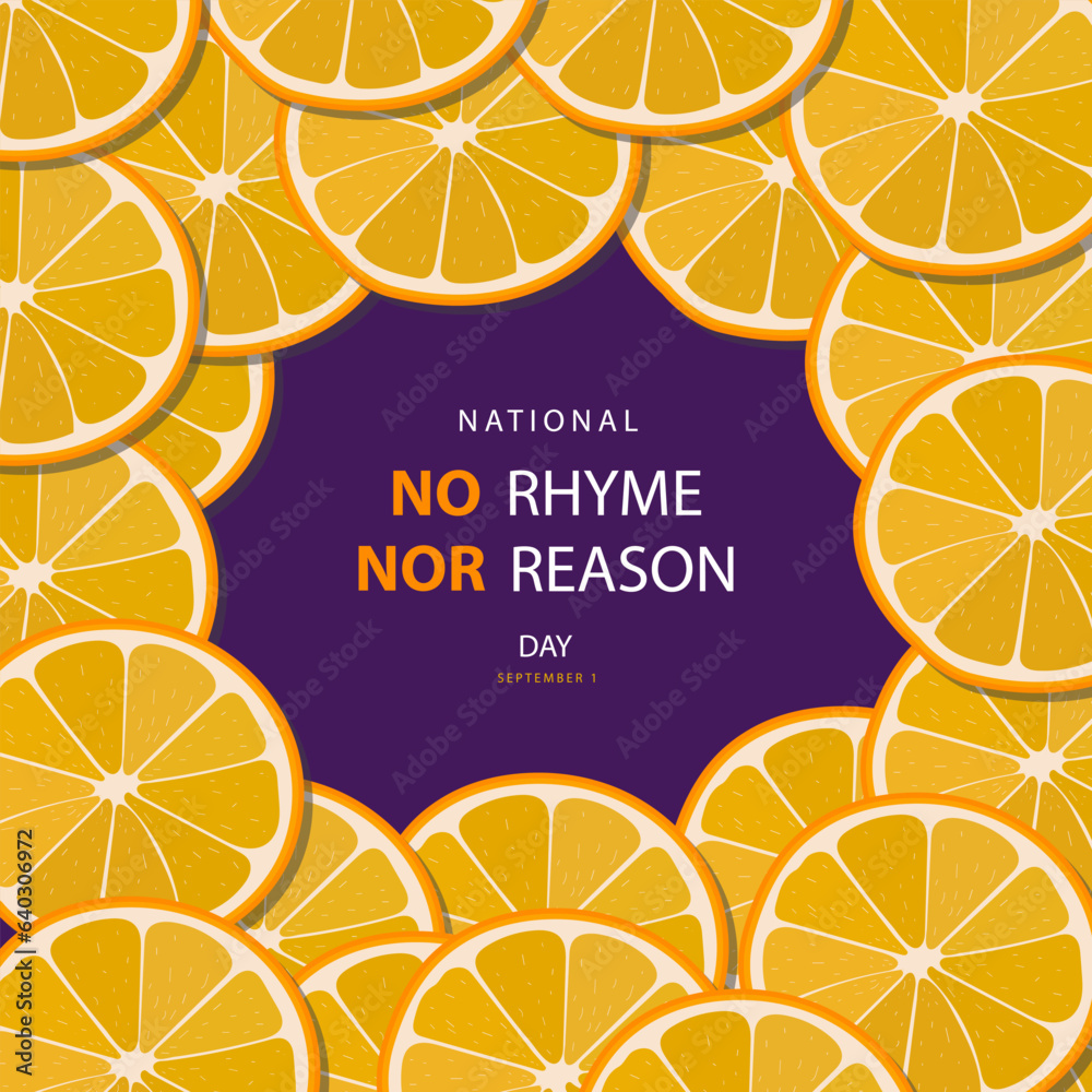 National No Rhyme Nor Reason Day on september 1, with vector ...
