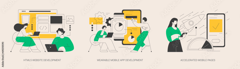 Software And Frontend Development Abstract Concept Vector Illustrations