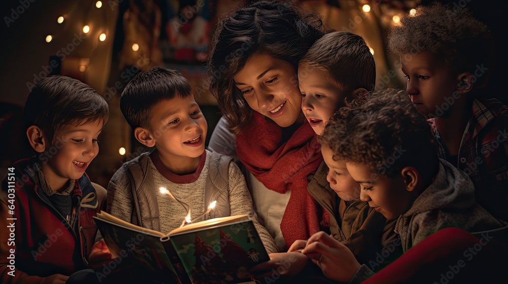 A heartwarming image of the model, surrounded by playful children ...