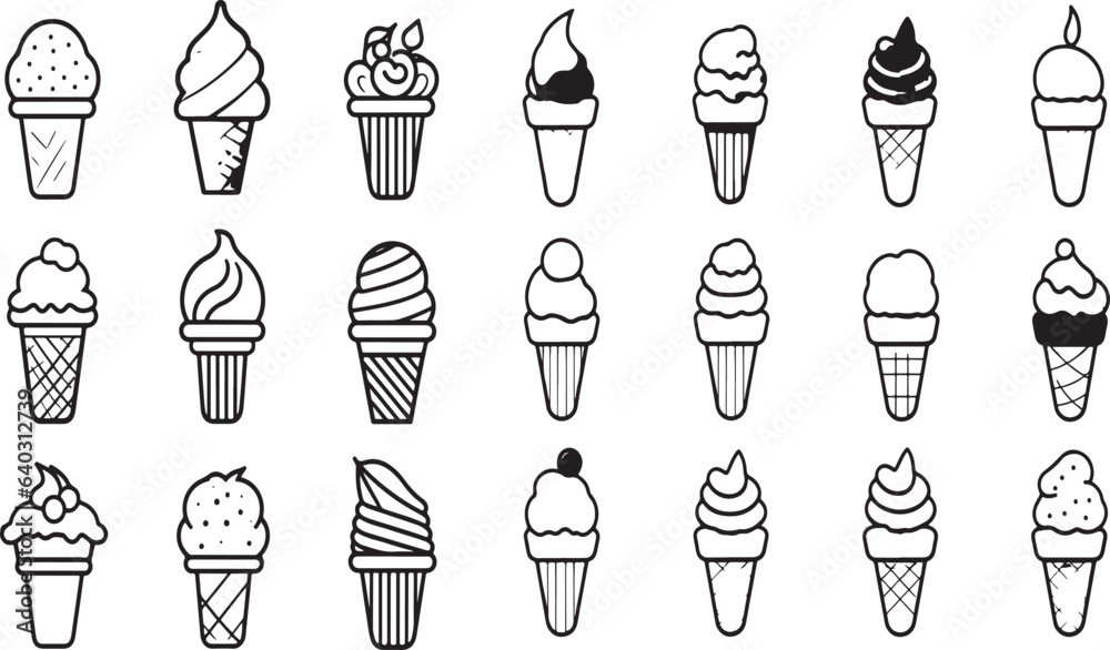 Vetor De Styles Soft Serve Ice Cream Cones Cut Files Svg Png