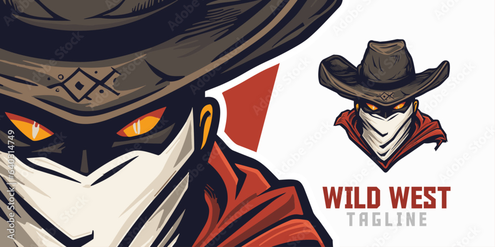Illustrated Wild West Cowboy Logo, Mascot, Illustration, and Vector ...