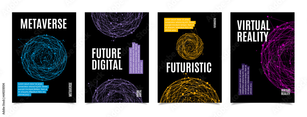 Metaverse, Future Digital and Virtual Reality Concept Placard Poster ...