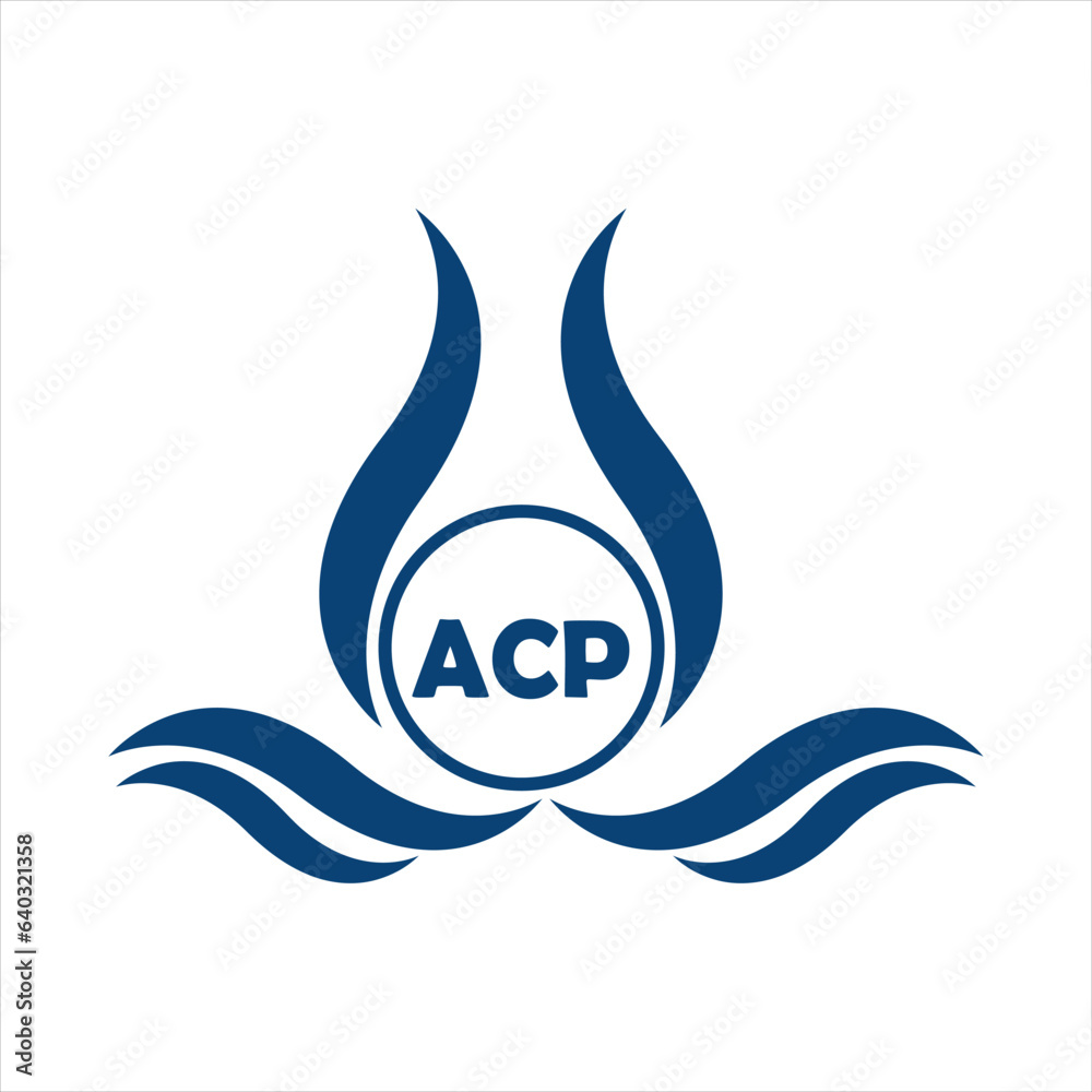 ACP letter water drop icon design with white background in illustrator ...