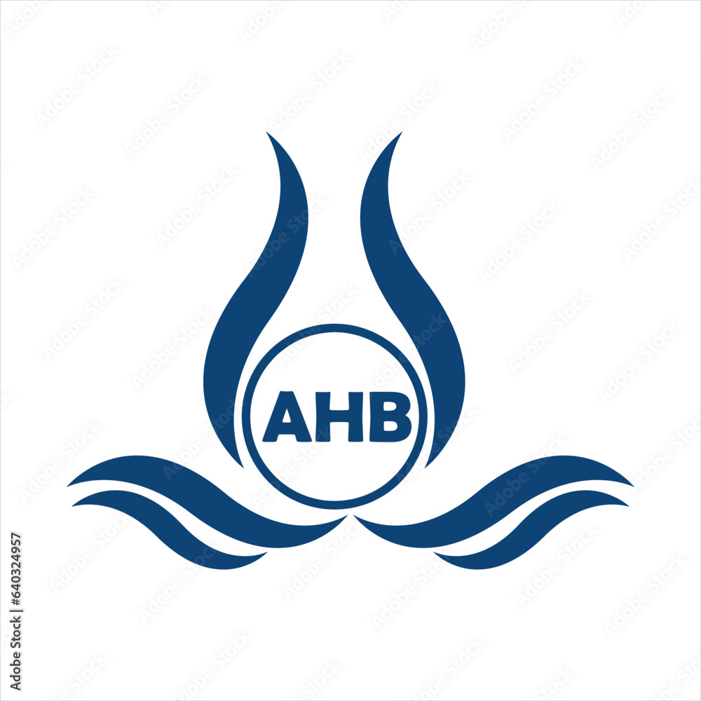 AHB letter water drop icon design with white background in illustrator ...