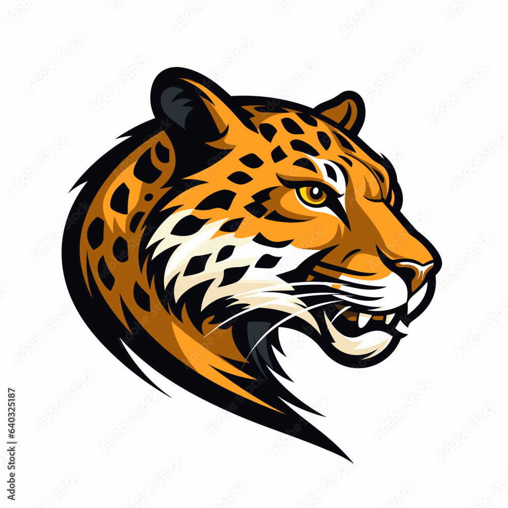 Esport vector logo cheetah on white background side view, cheetah icon ...
