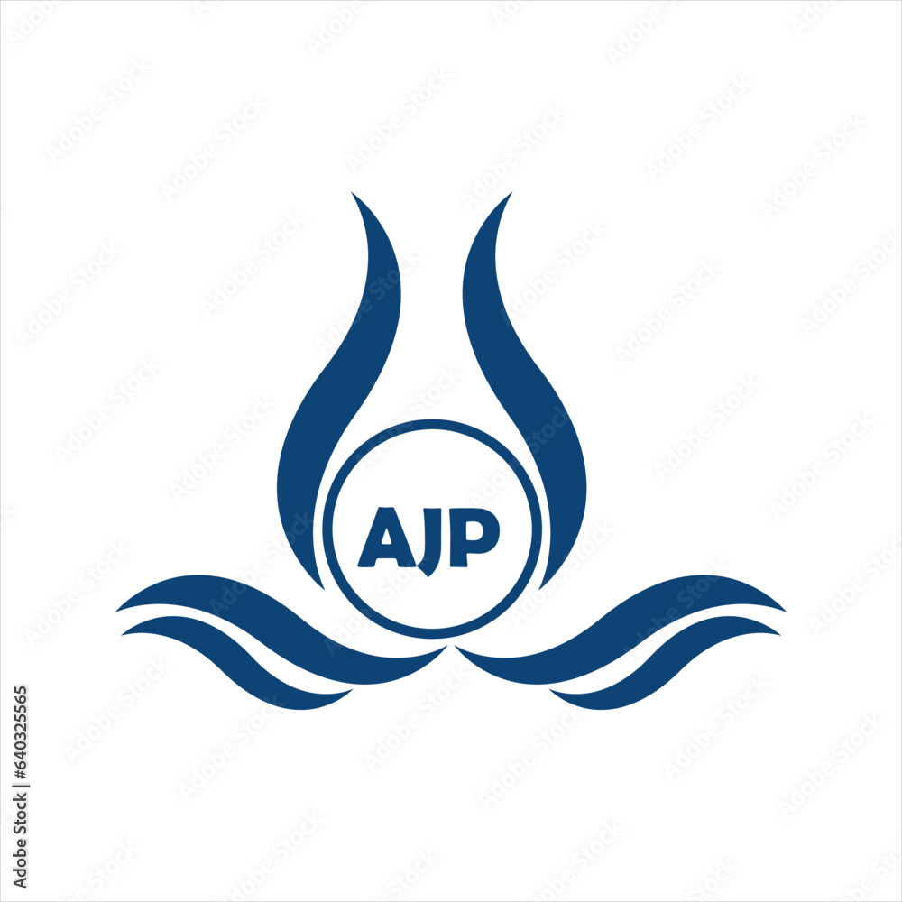 AJP letter water drop icon design with white background in illustrator ...