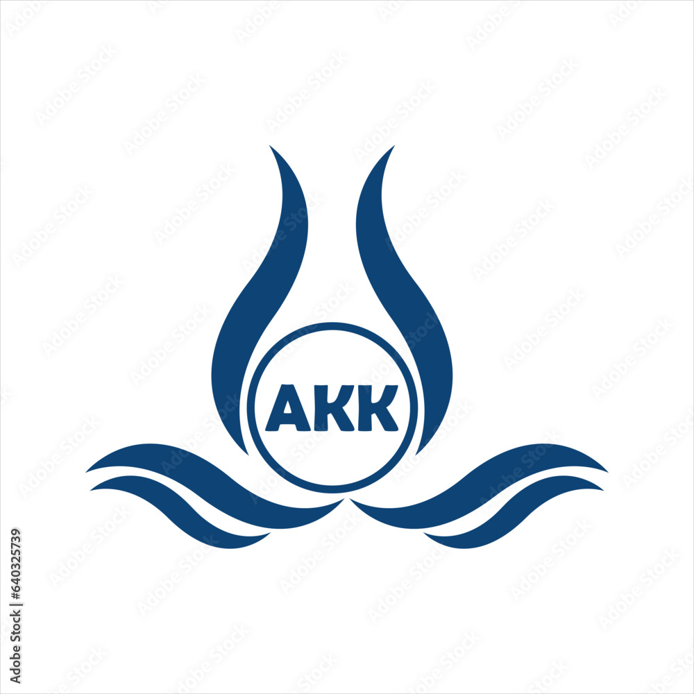 AKK letter water drop icon design with white background in illustrator ...