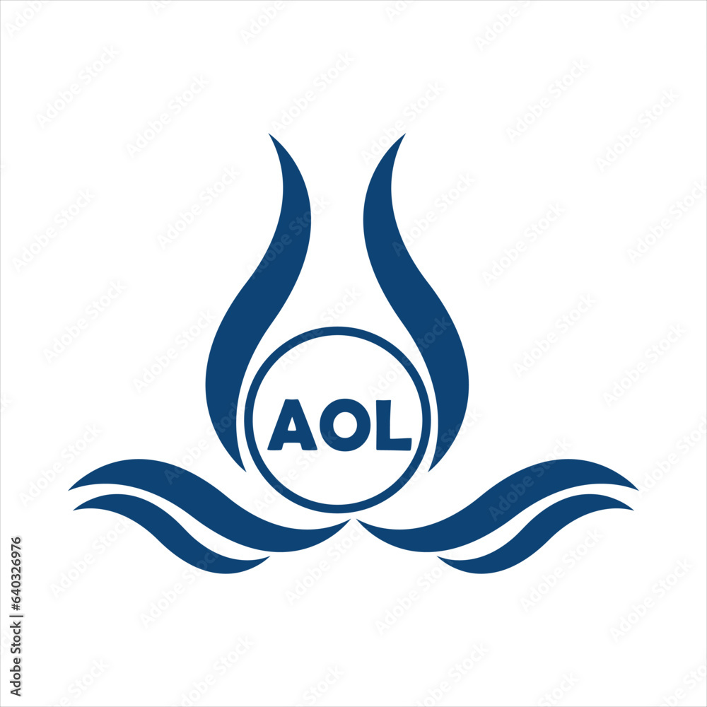 AOL letter water drop icon design with white background in illustrator ...