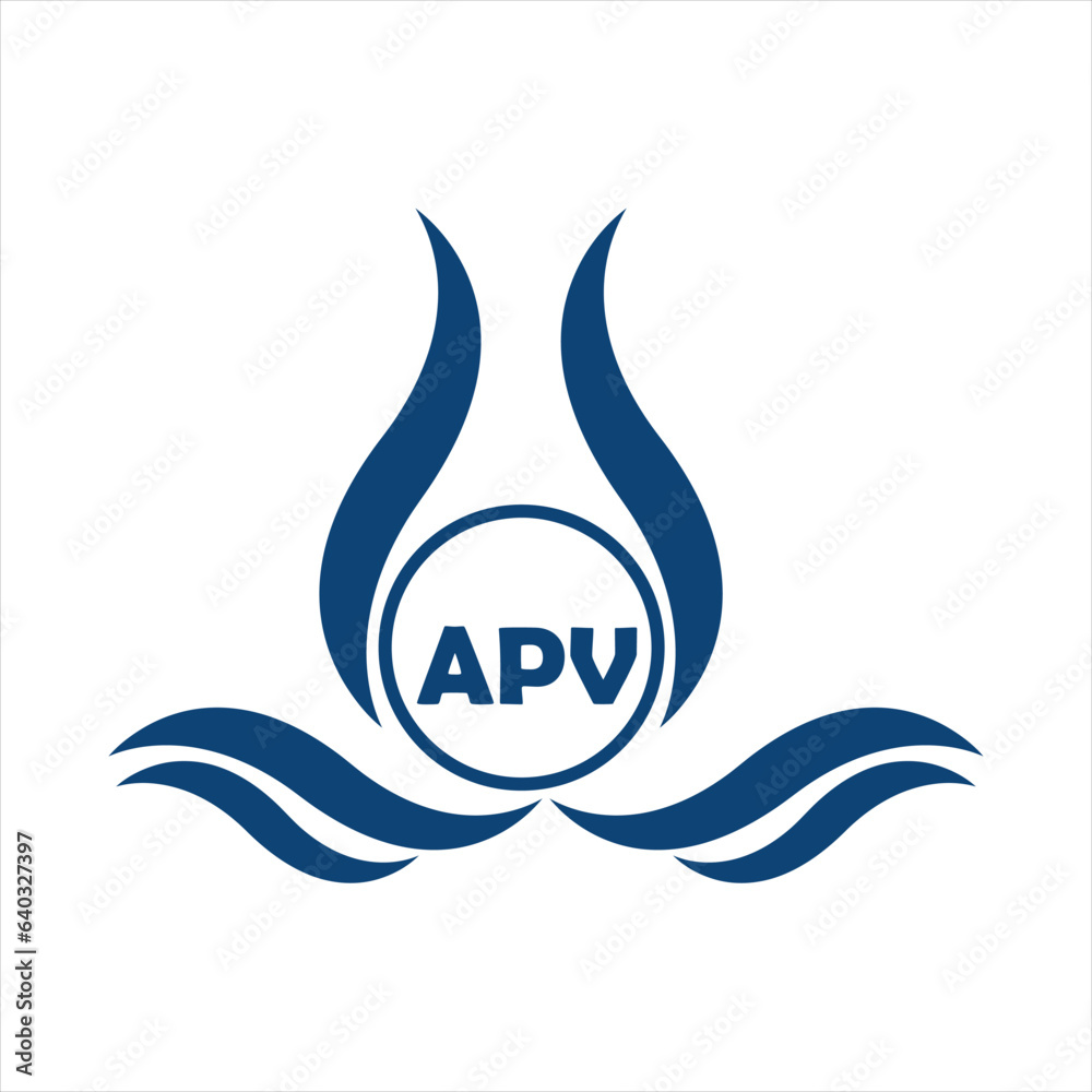 APV letter water drop icon design with white background in illustrator ...