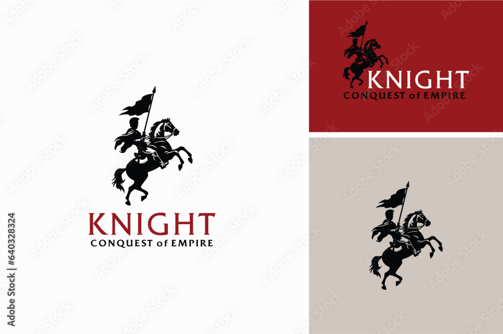 Horse Knight Silhouette, Medieval Horseman Horseback Warrior bring Pike ...