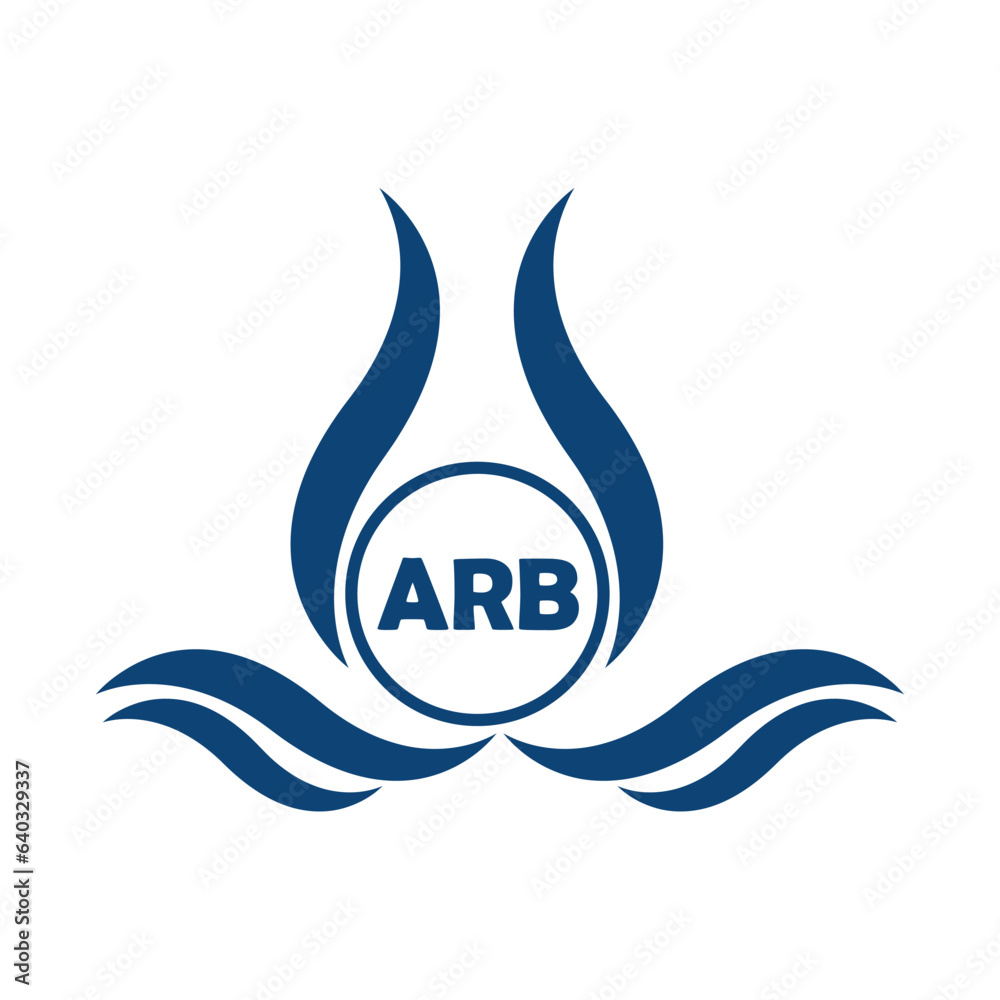 ARB letter water drop icon design with white background in illustrator ...
