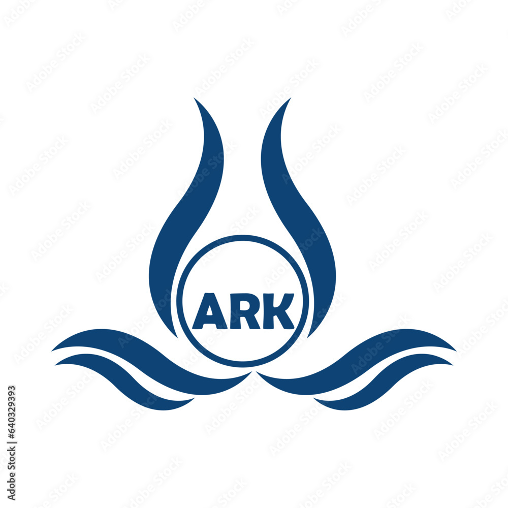 ARK letter water drop icon design with white background in illustrator ...