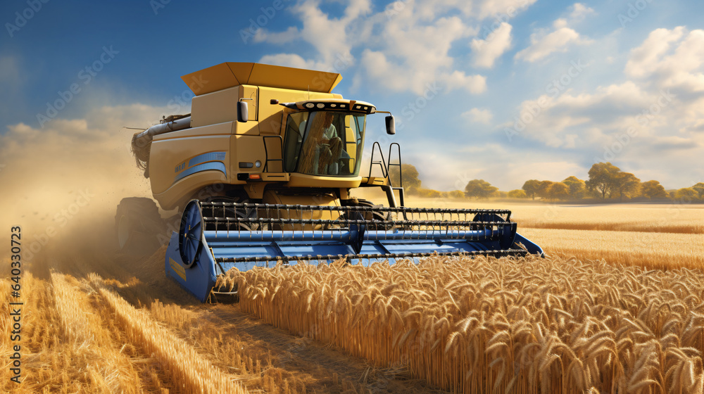 agriculture, field, combine, farm, harvester, harvest, wheat, tractor ...