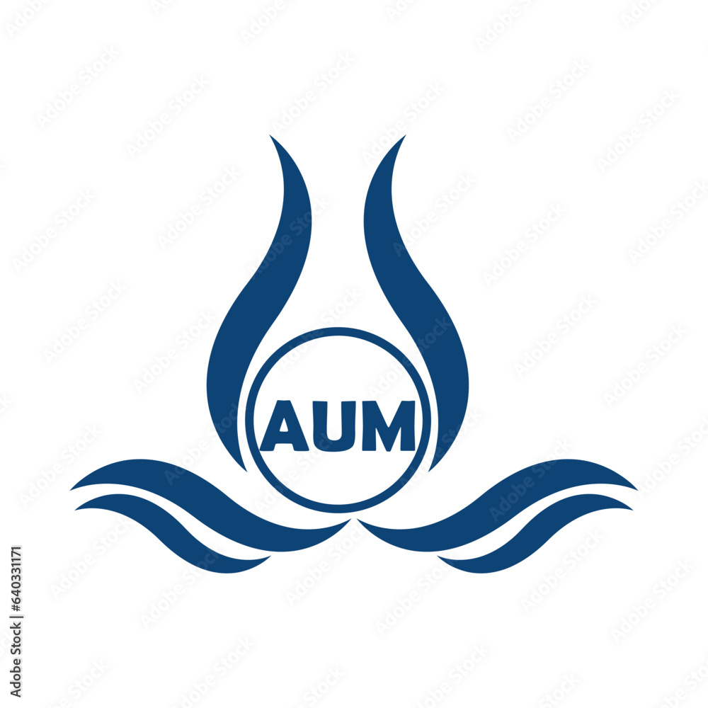 AUM letter water drop icon design with white background in illustrator ...