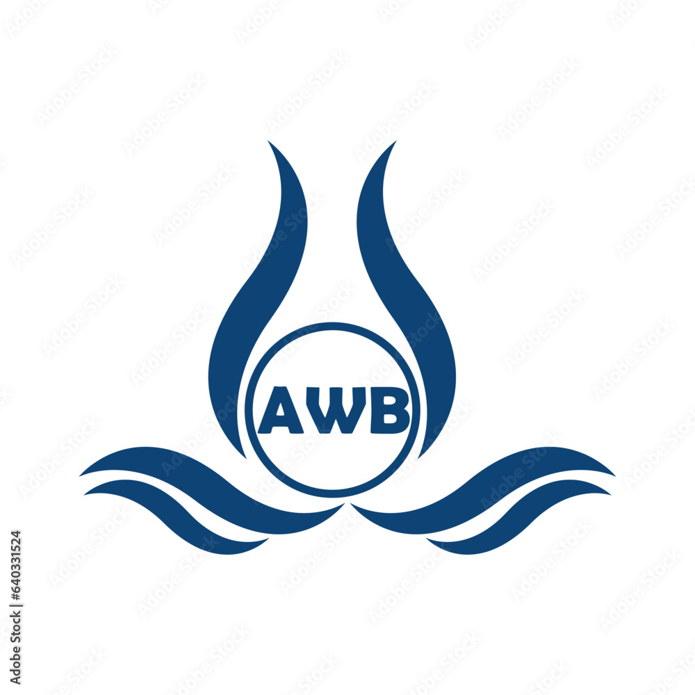 AWB letter water drop icon design with white background in illustrator ...