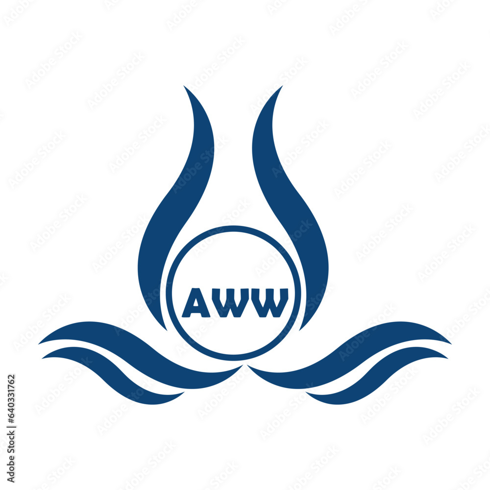 AWW letter water drop icon design with white background in illustrator ...