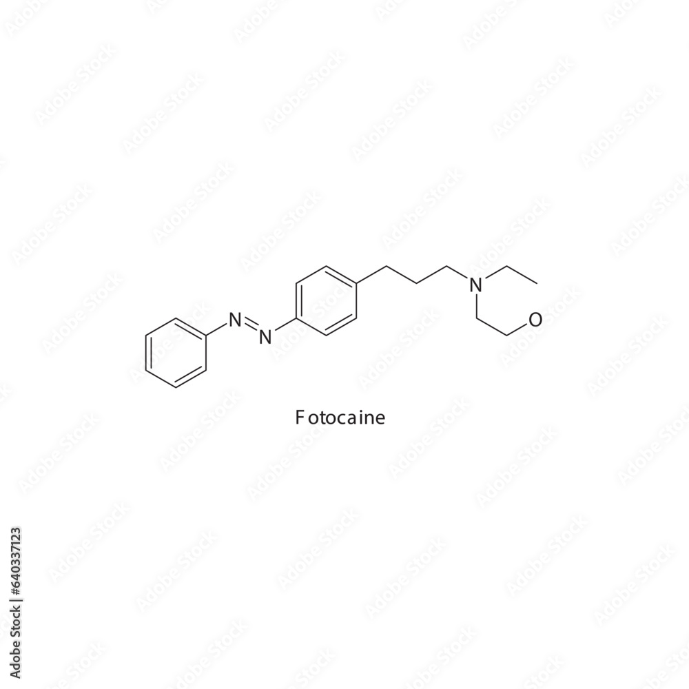 Fotocaine flat skeletal molecular structure Local Anesthetic drug used ...