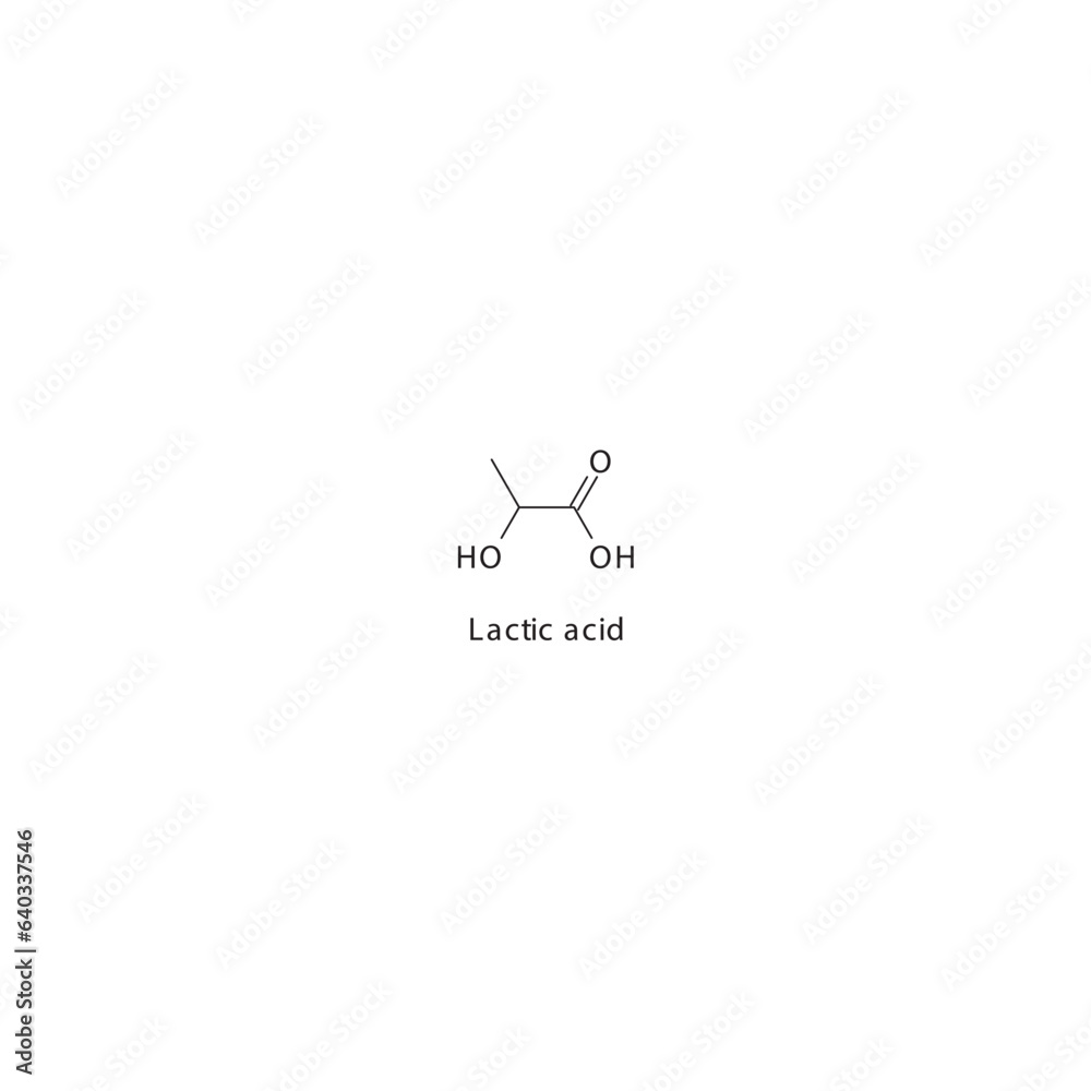 Lactic acid flat skeletal molecular structure Keratolytic agent drug ...