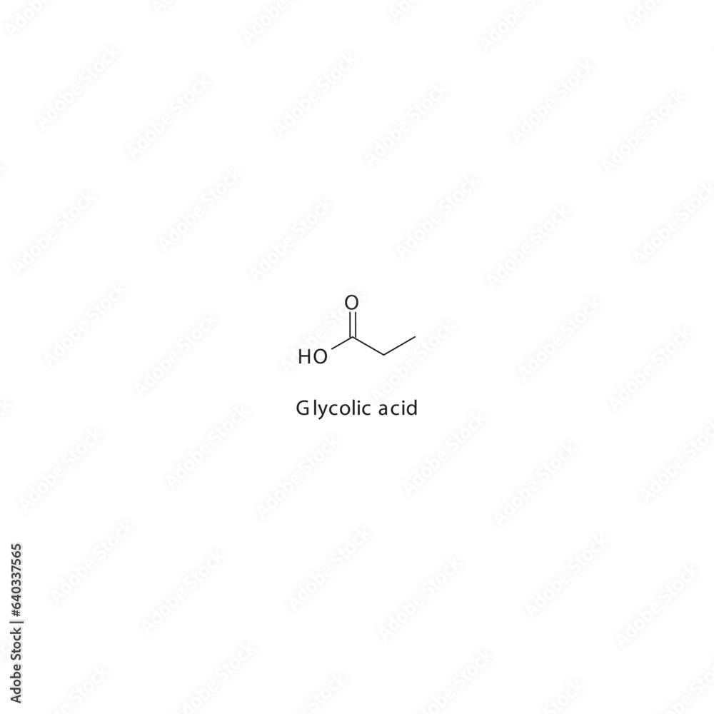 Glycolic acid flat skeletal molecular structure Keratolytic agent drug ...