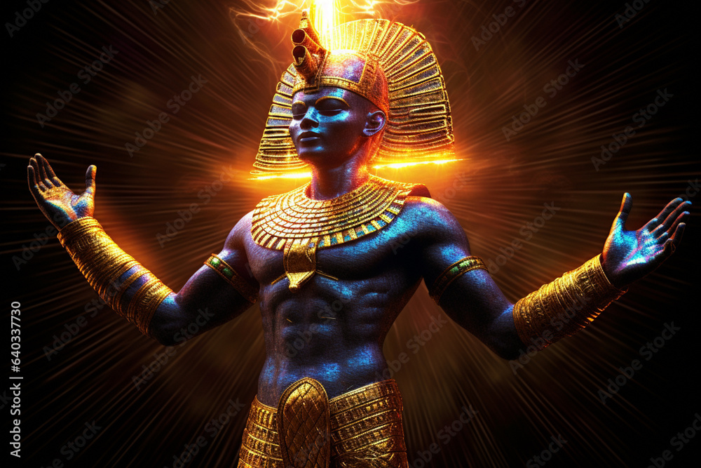 Sun God's Radiance: A vibrant depiction of an abstract Egyptian God ...