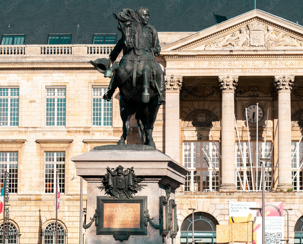 Rouen, France - 20 08 2023: Monument dedicated to Napoleon Bonaparte ...
