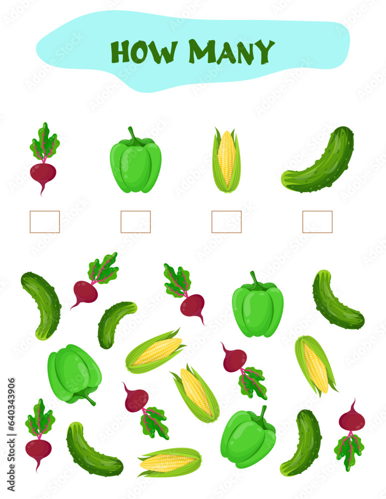 Counting Game for Preschool Children. Educational a mathematical game ...
