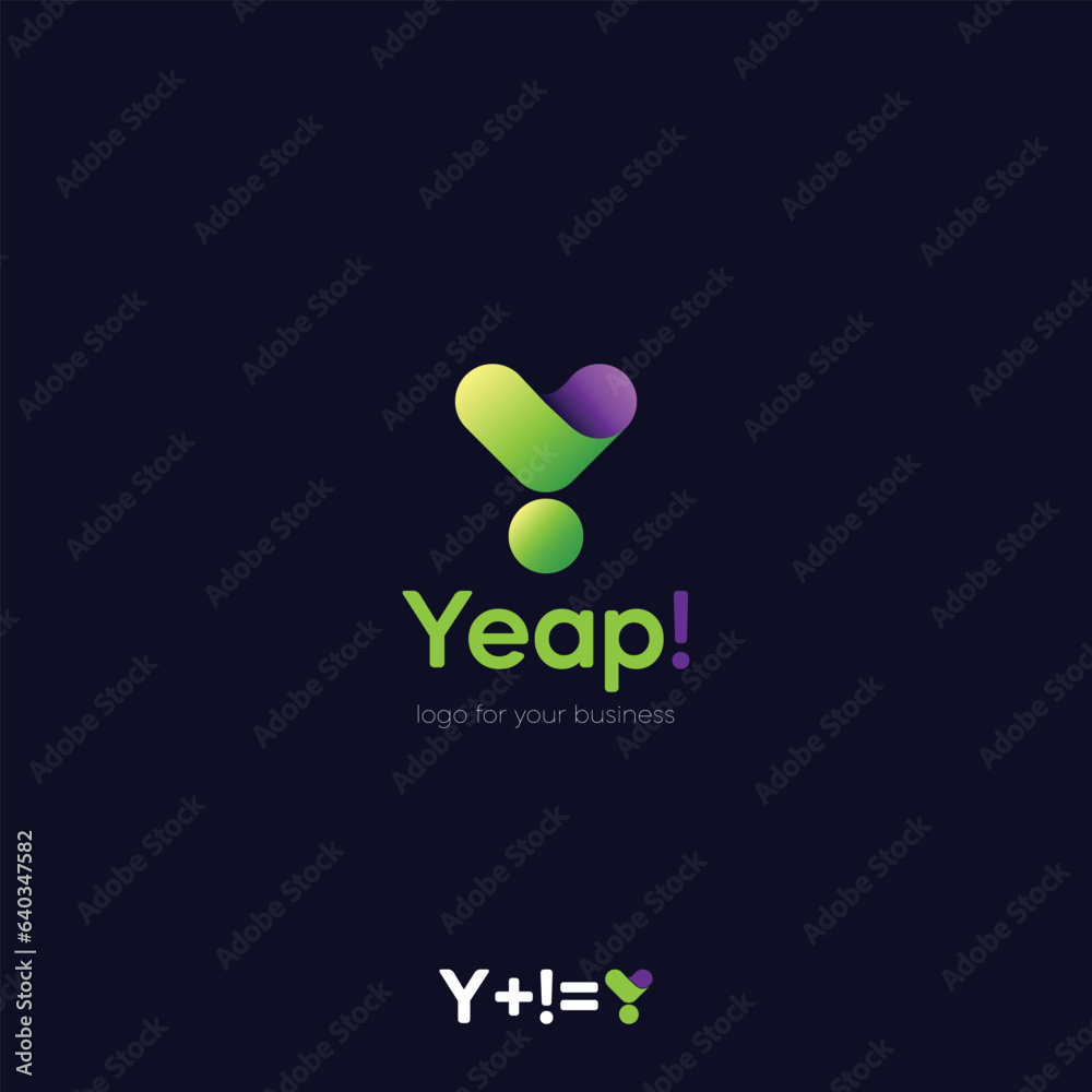 Y! logo mark for yeap!. Logo icon includes Y letter and ! symbol. Stock ...