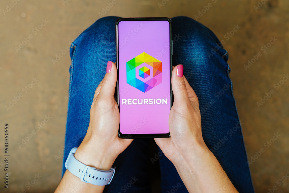 August 28, 2023, Brazil. In this photo illustration, the Recursion ...