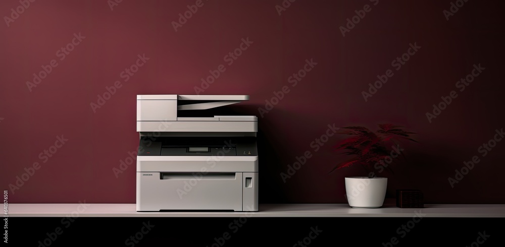An office workspace features a versatile printer, copier, scanner ...