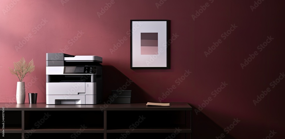 An office workspace features a versatile printer, copier, scanner ...