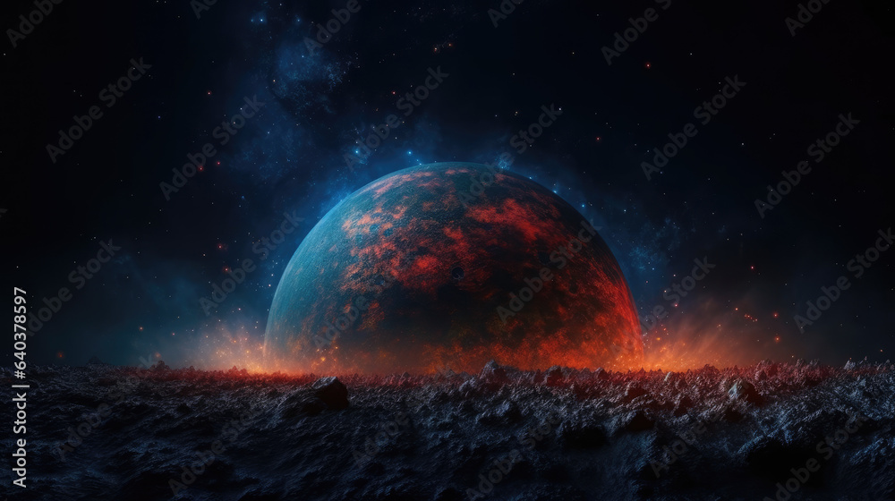 full sphere panoramic space background with starfield and nebula ...